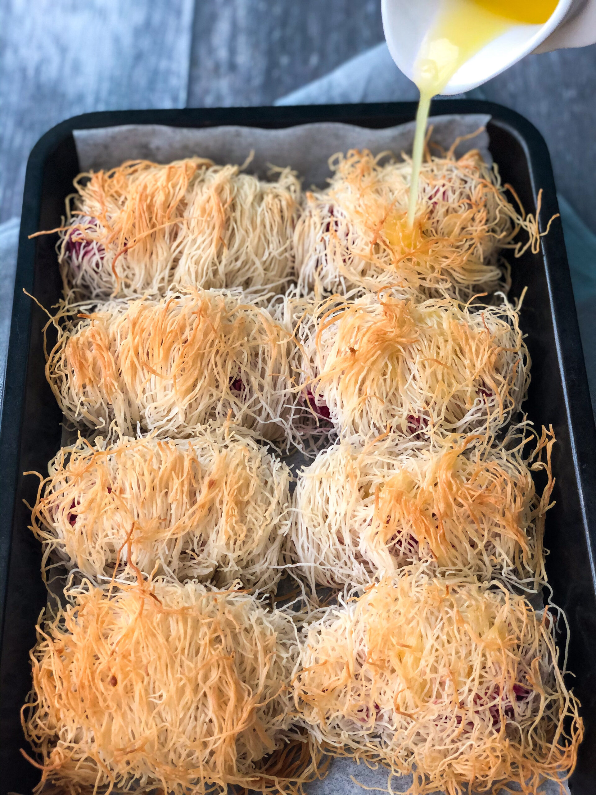 Turkey and cranberry kataifi parcels - Mia Kouppa