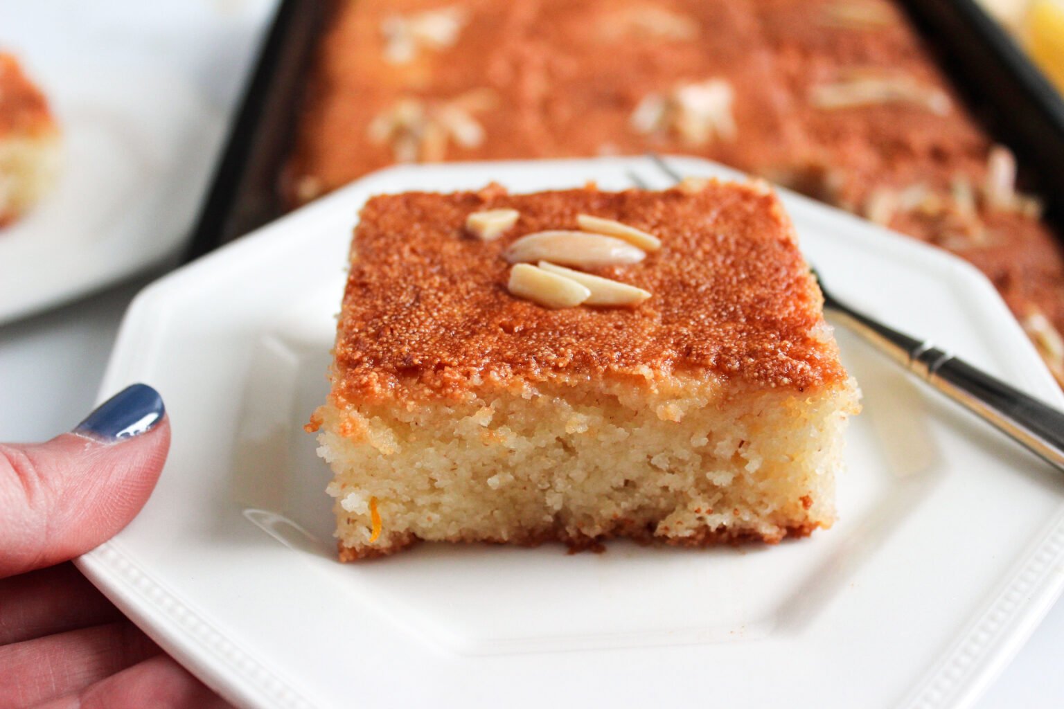 Samali (Σάμαλι) Greek semolina cake with syrup- Mia Kouppa, Greek recipes