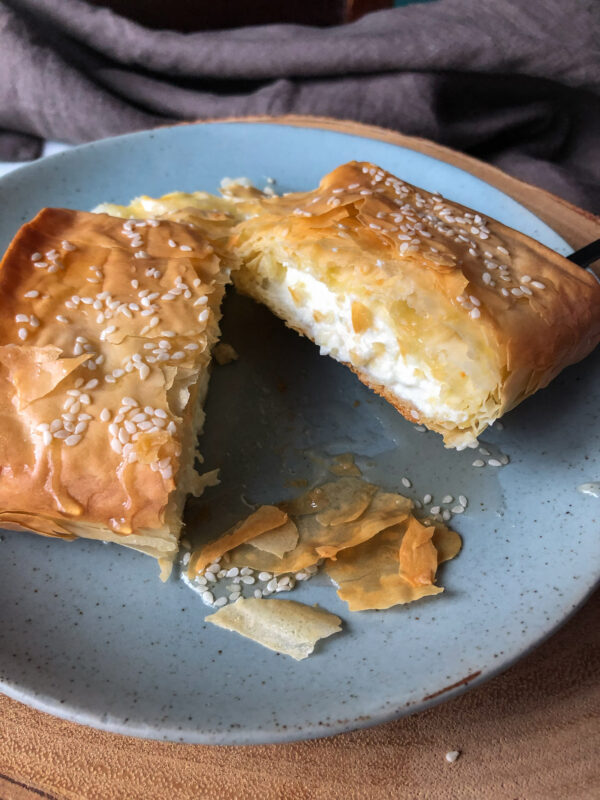 Fried phyllo (filo) wrapped feta - Mia Kouppa, Greek recipes