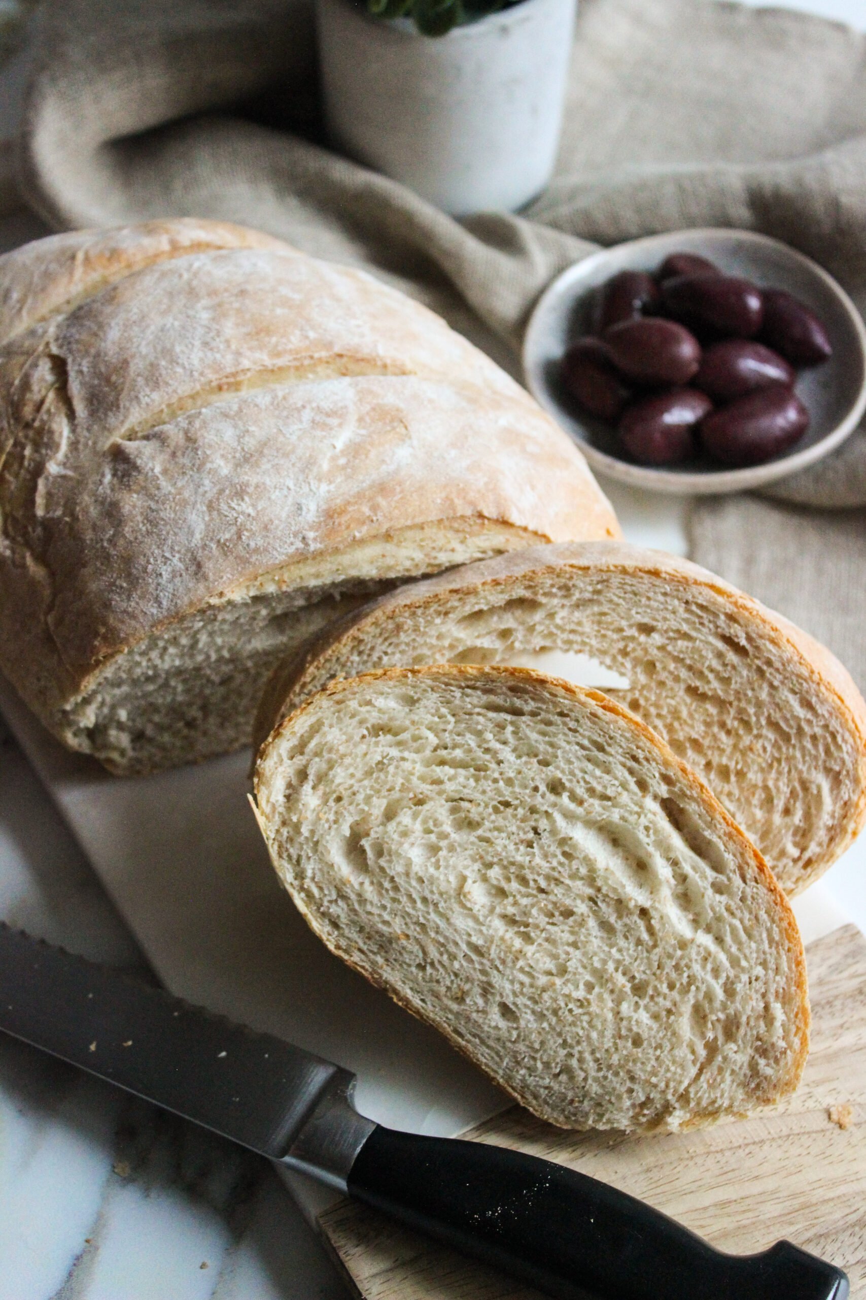 Part whole wheat flour bread with honey - Mia Kouppa, Greek recipes
