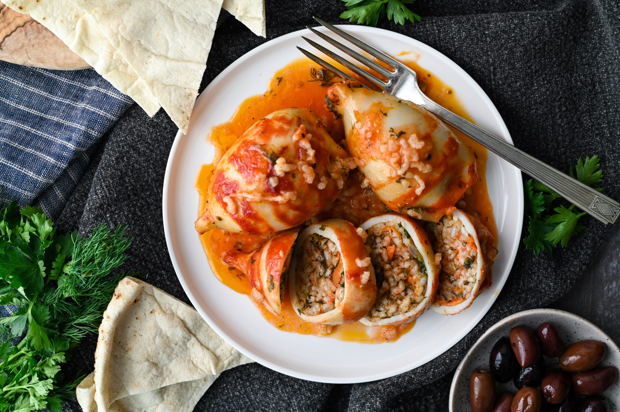 Greek stuffed calamari | Mia Kouppa