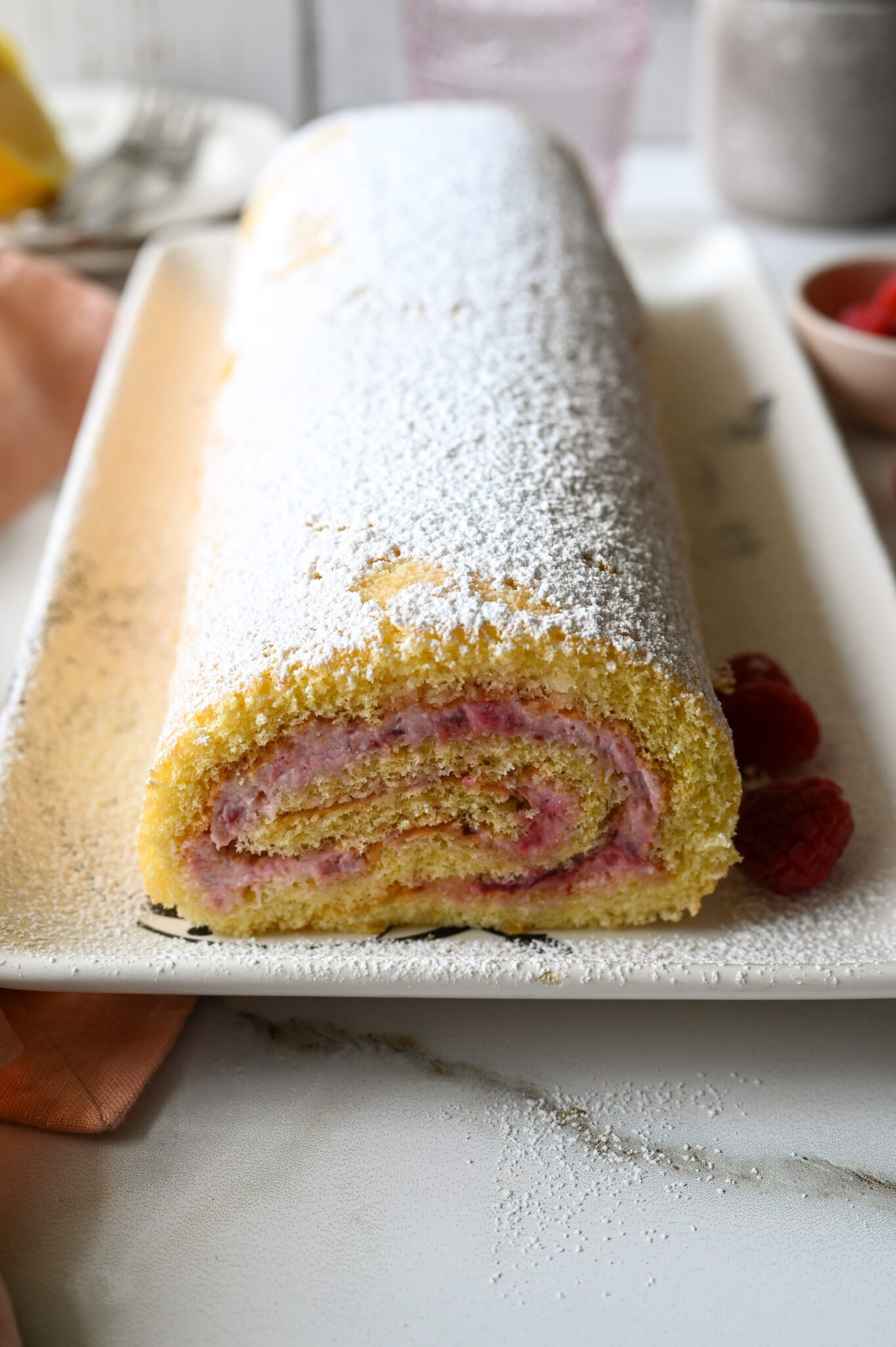 Raspberry lemon jelly roll cake - Mia Kouppa, Greek recipes and more