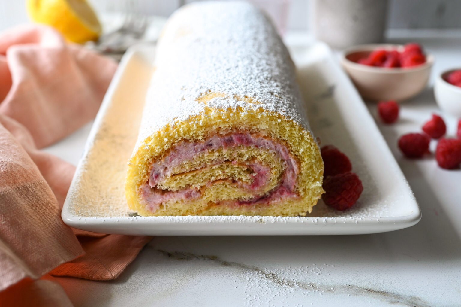 Raspberry lemon jelly roll cake - Mia Kouppa, Greek recipes and more