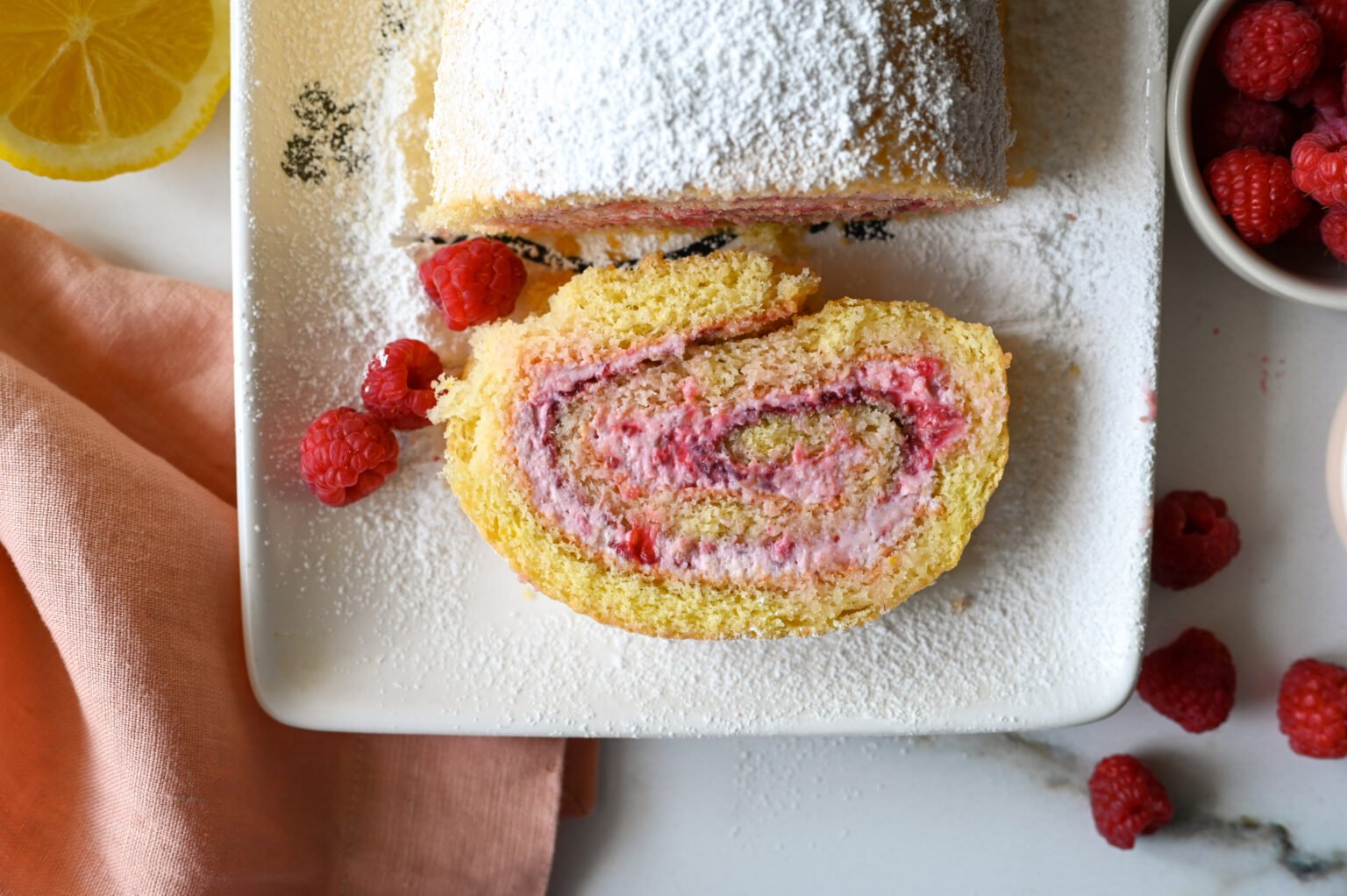 Raspberry lemon jelly roll cake - Mia Kouppa, Greek recipes and more