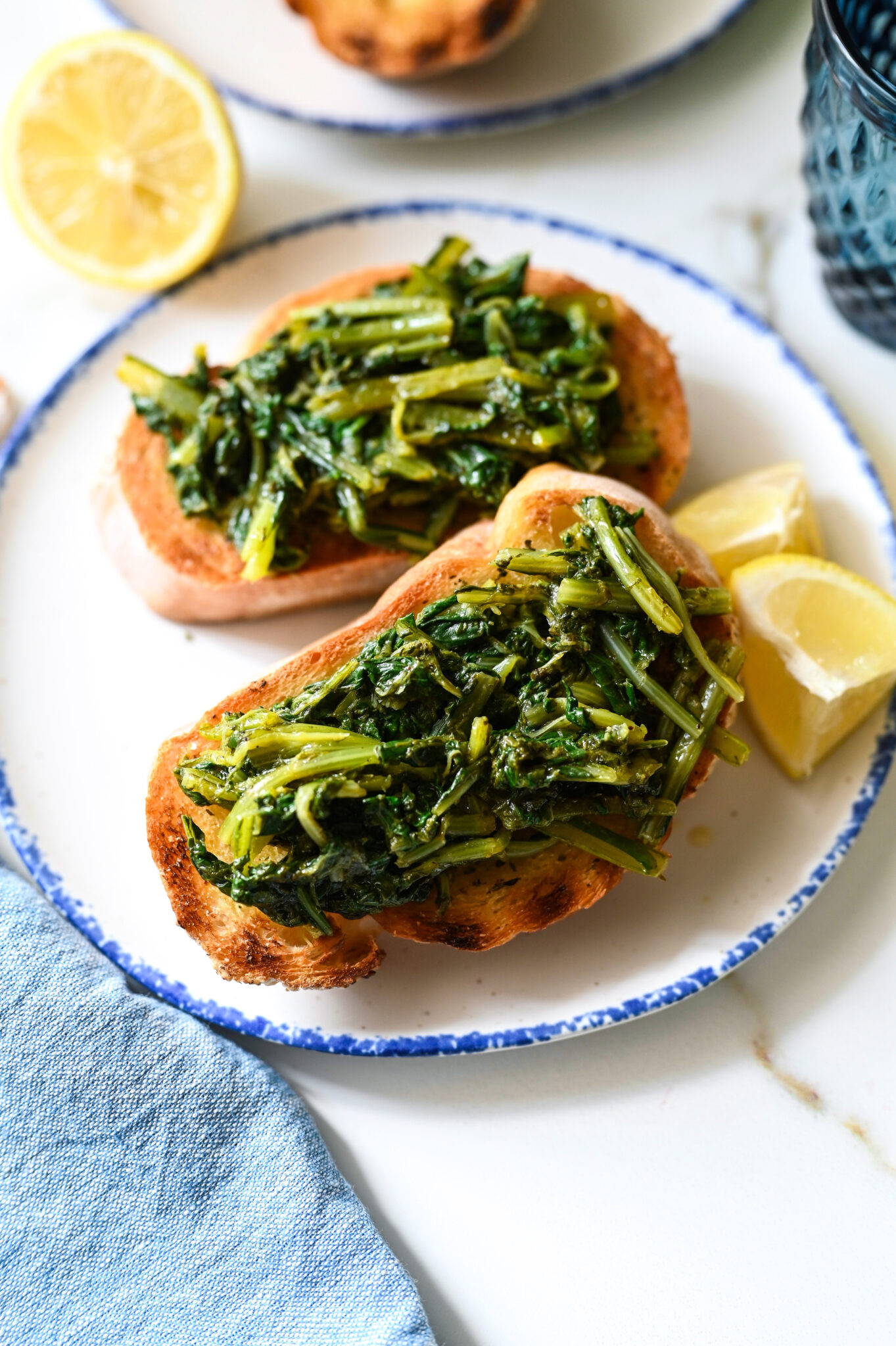 Dandelion greens and grilled bread - Mia Kouppa, Greek recipes and more