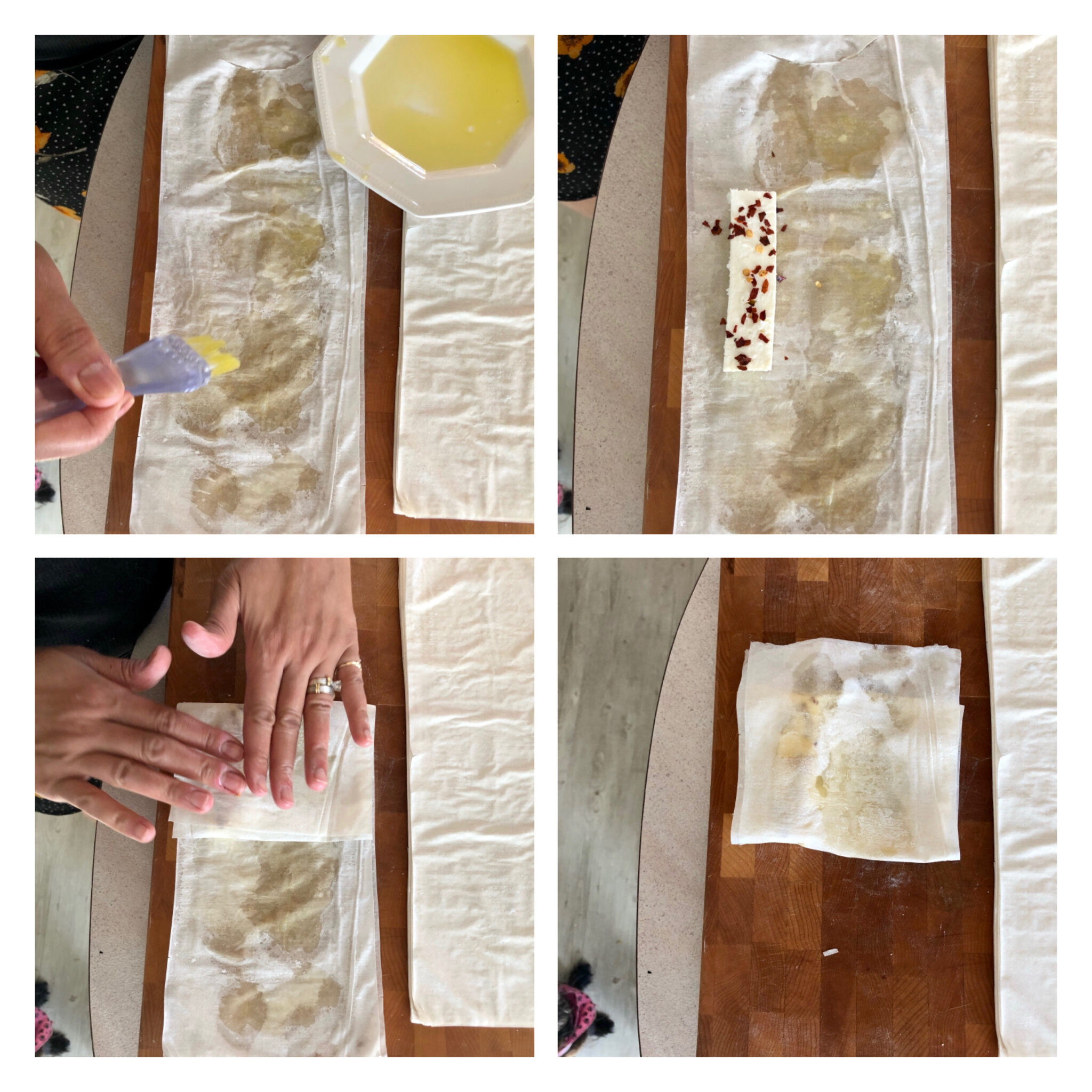 Fried phyllo (filo) wrapped feta - Mia Kouppa, Greek recipes