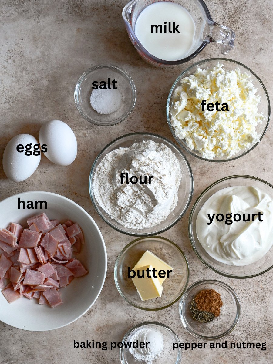 Greek ham and cheese pie (Zambonopita) - Mia Kouppa