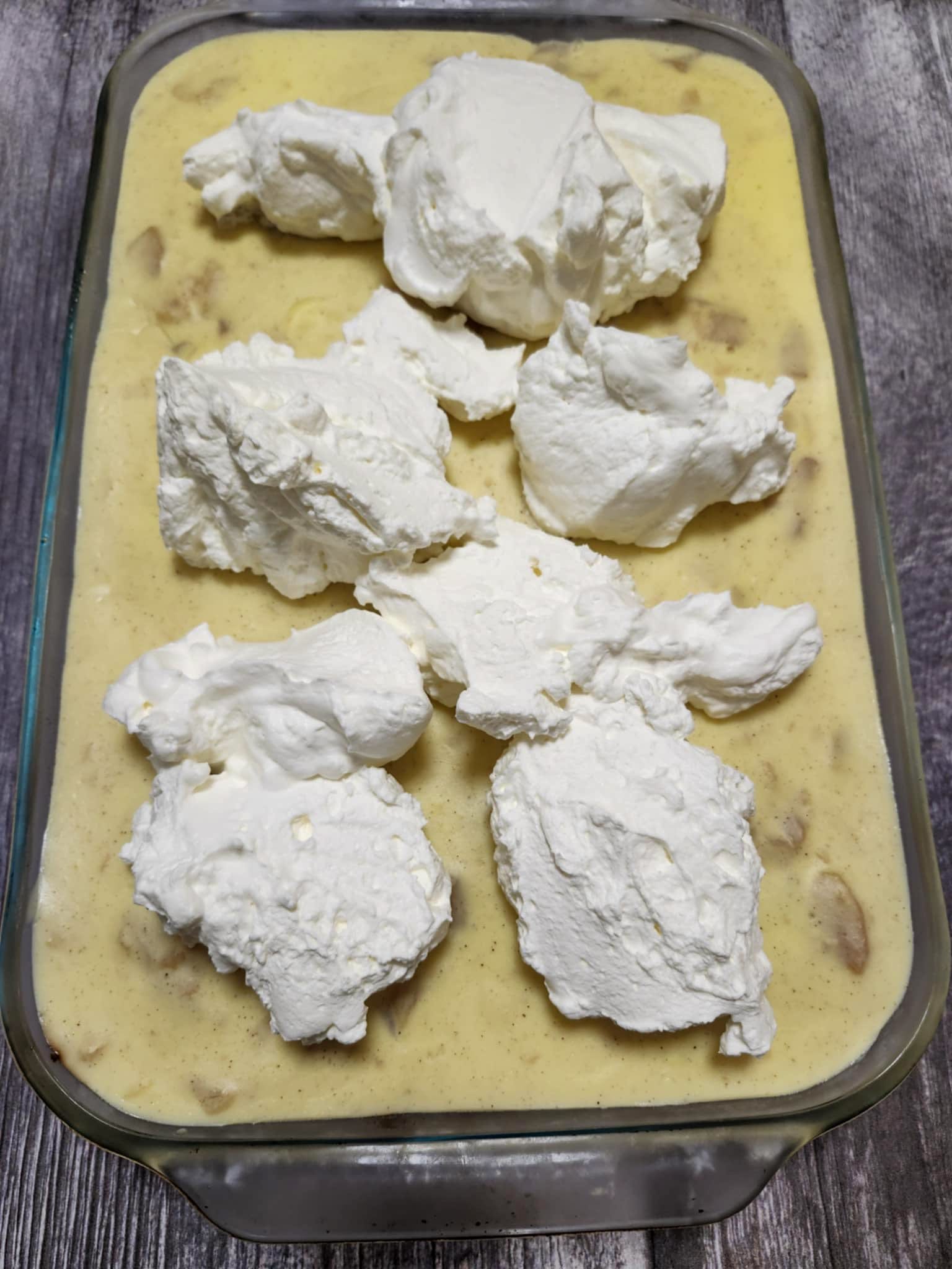 Greek ekmek kataifi with apple - Custard and whipped topping dessert ...