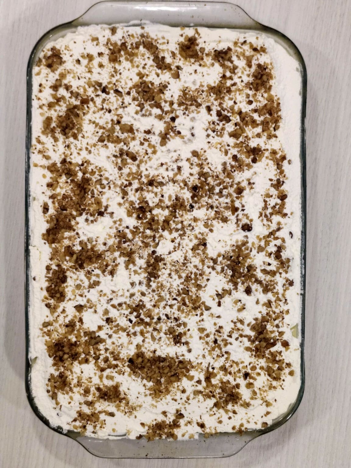 Greek ekmek kataifi with apple - Custard and whipped topping dessert ...