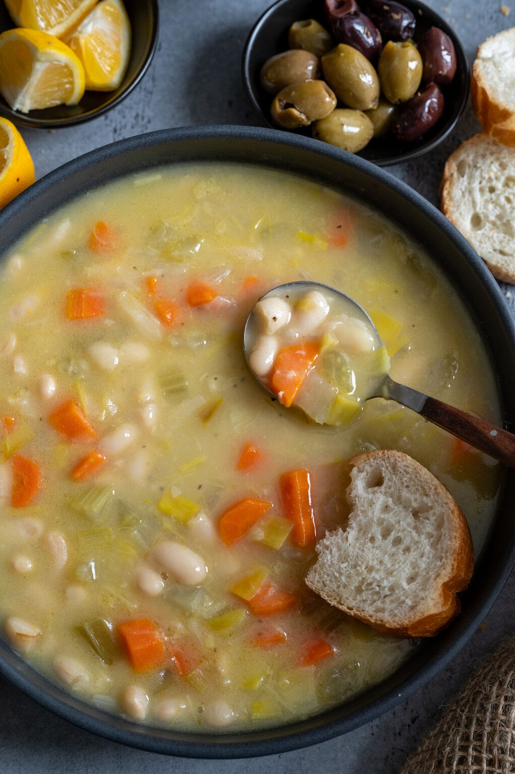 Fasolatha or Fasolada, Greek white bean soup - Mia Kouppa, Traditional ...