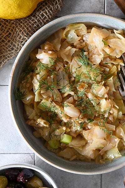 Lahanorizo, Greek cabbage and rice - Mia Kouppa