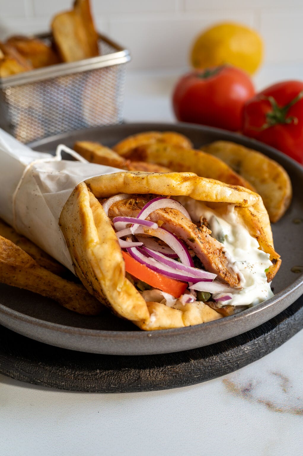 Greek Chicken Gyros (Authentic and easy) - Mia Kouppa