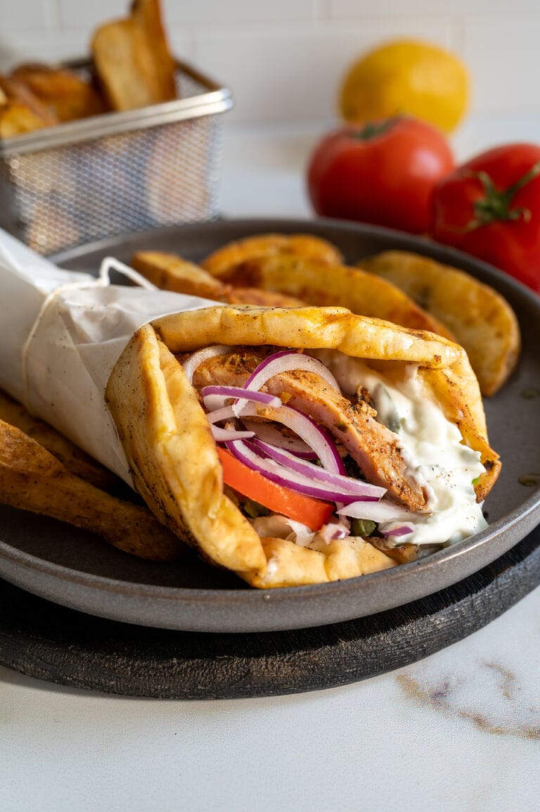 Greek Chicken Gyros (Authentic and easy) - Mia Kouppa