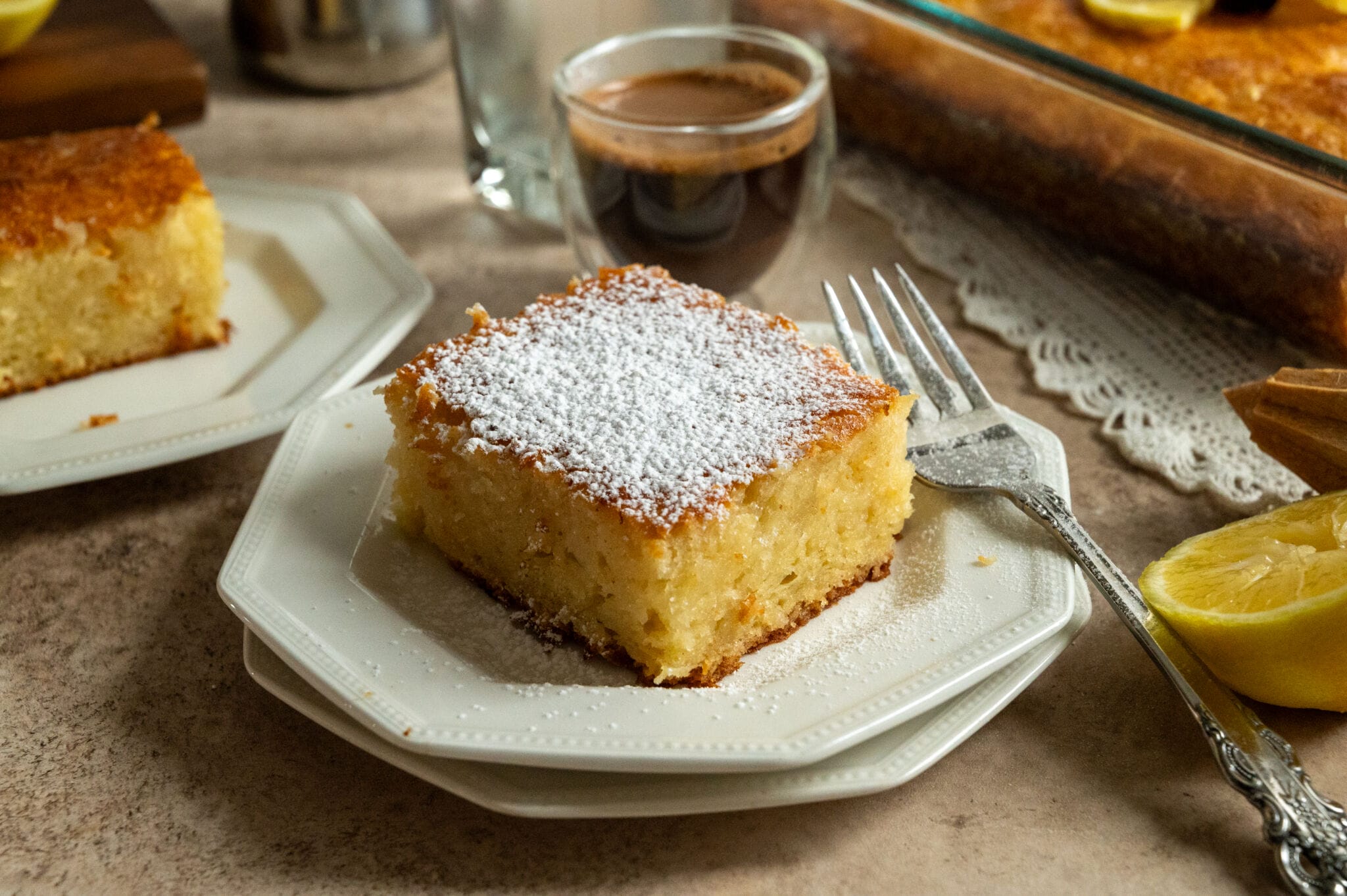 Lemonopita, Greek lemon cake made with phyllo - Mia Kouppa